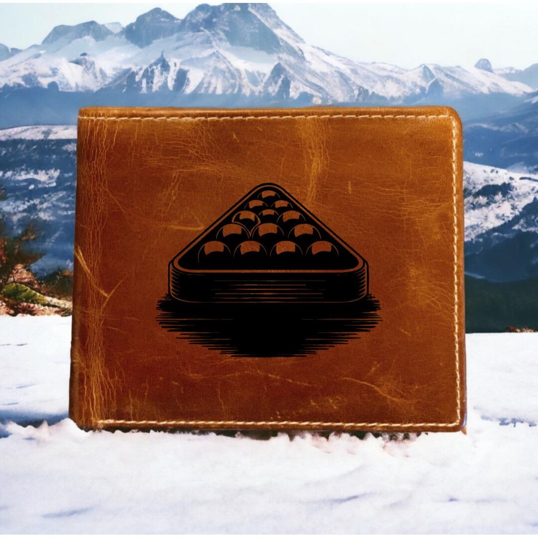 Billiards Leather Wallet Bifold Premium Quality Buffalo Pool Rack Gift ...