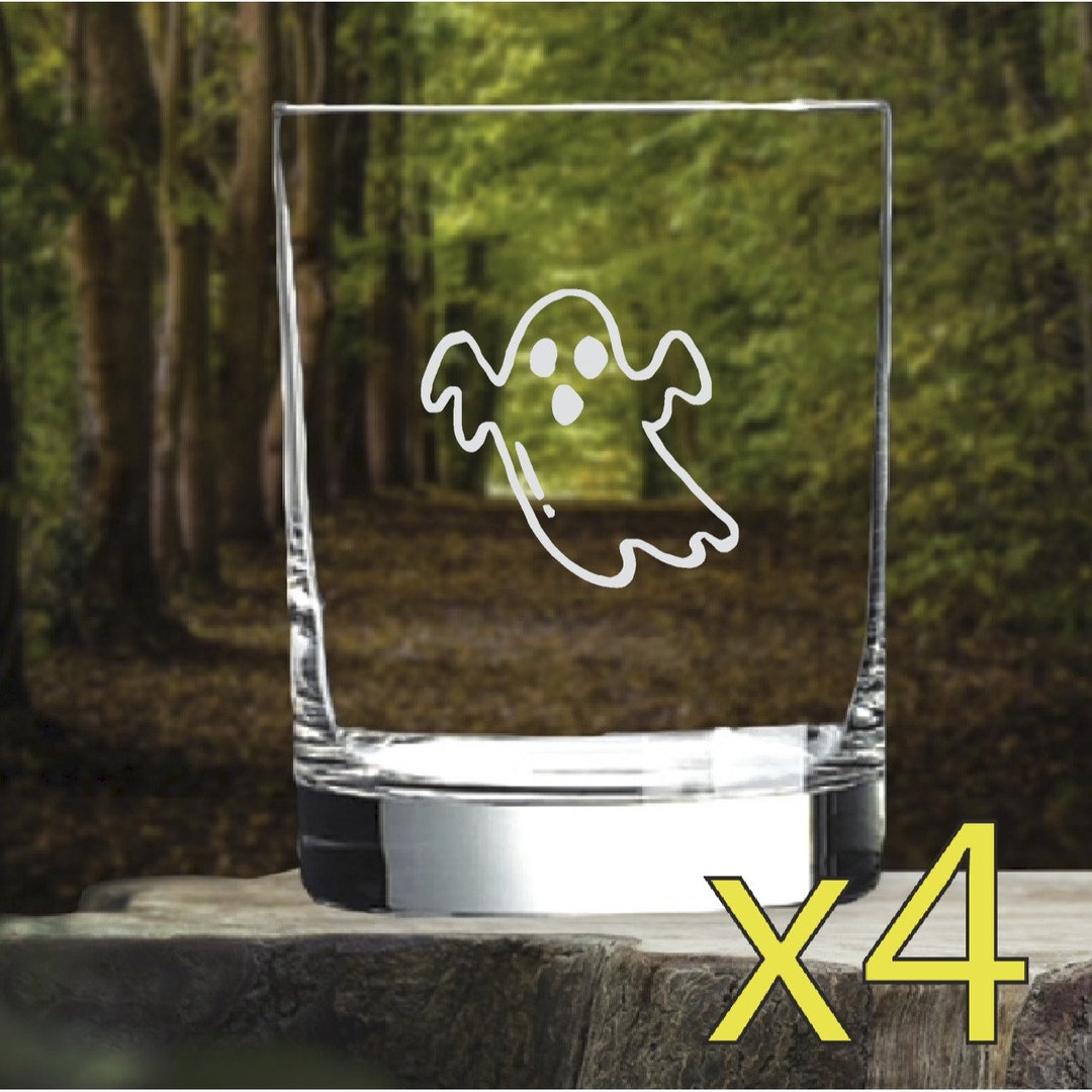 Ghost Whiskey Glasses: Spooky Halloween Barware Set of 4 - Etsy