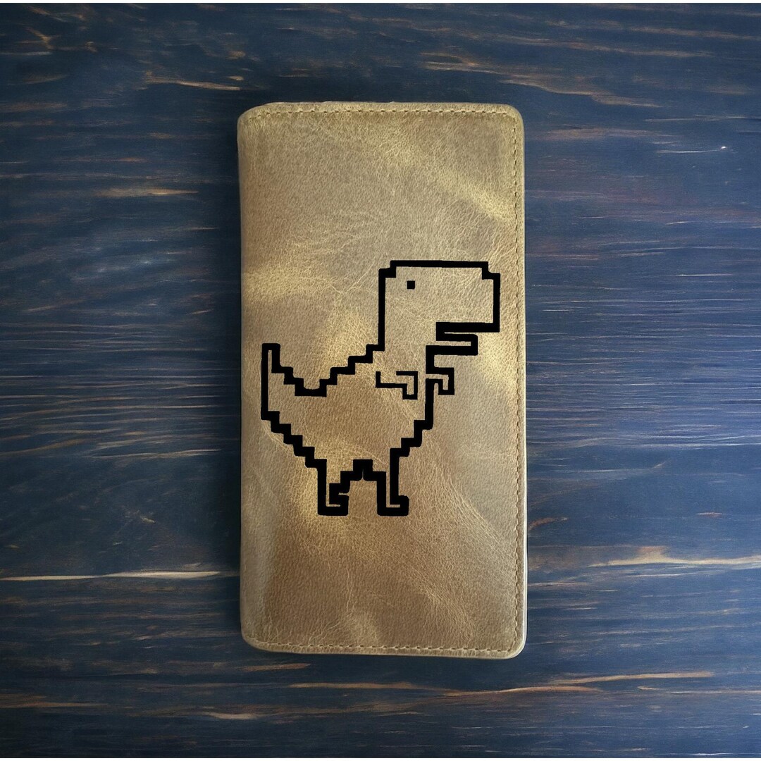 Buffalo Leather Wallet: Pixel T-rex Cowboy Rodeo Western - Etsy