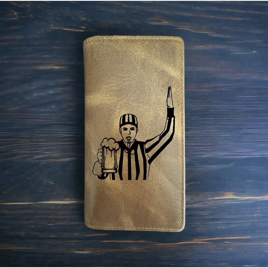 Buffalo Leather Bifold Wallet: Beer Referee Design, RFID Blocking - Etsy
