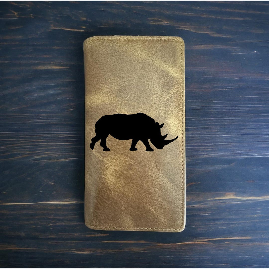 Rhino Rodeo Wallet Cowboy Western Buffalo Leather Premium Animal Wild ...