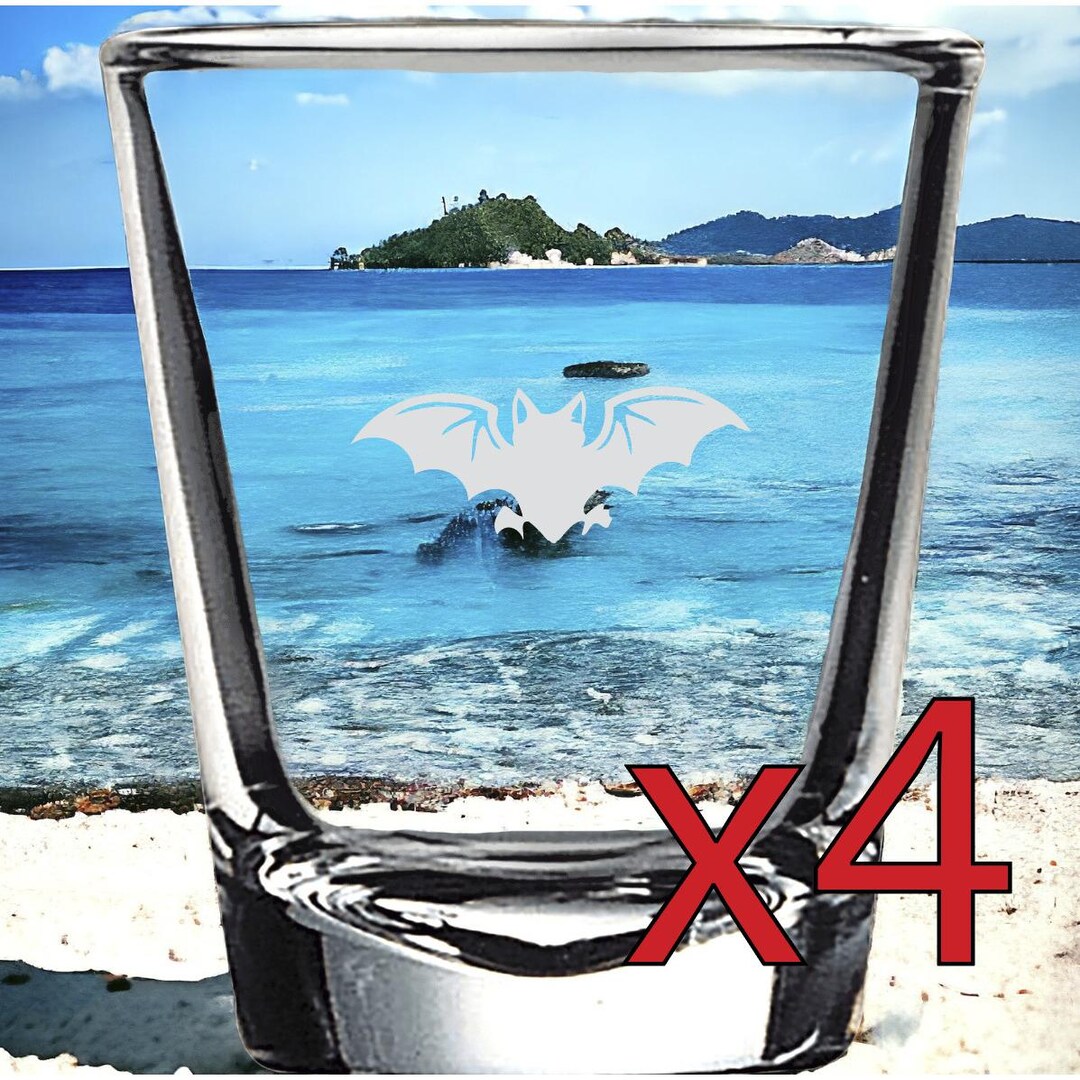 Bat X4 Shot Glasses Spirit Liquor Party 2 Oz Premium Customize Animal ...