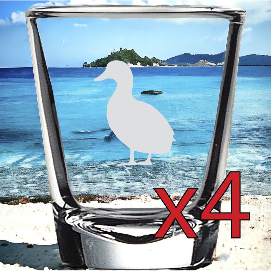 Duck X4 Shot Glasses Spirit Liquor Party 2 Oz Premium Customize Animal ...