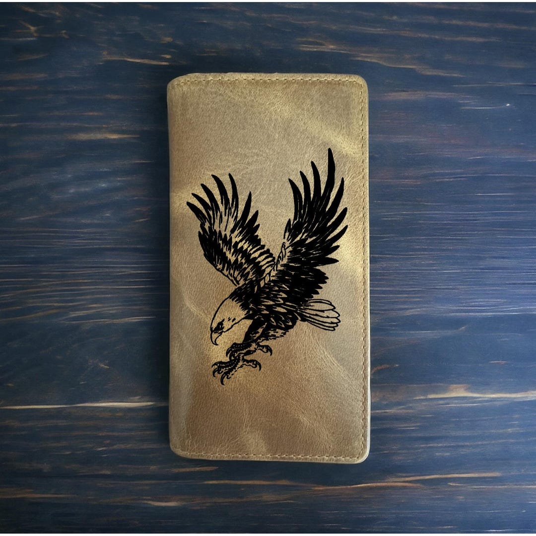 Buffalo Leather Eagle Wallet: Western Cowboy Bifold - Etsy