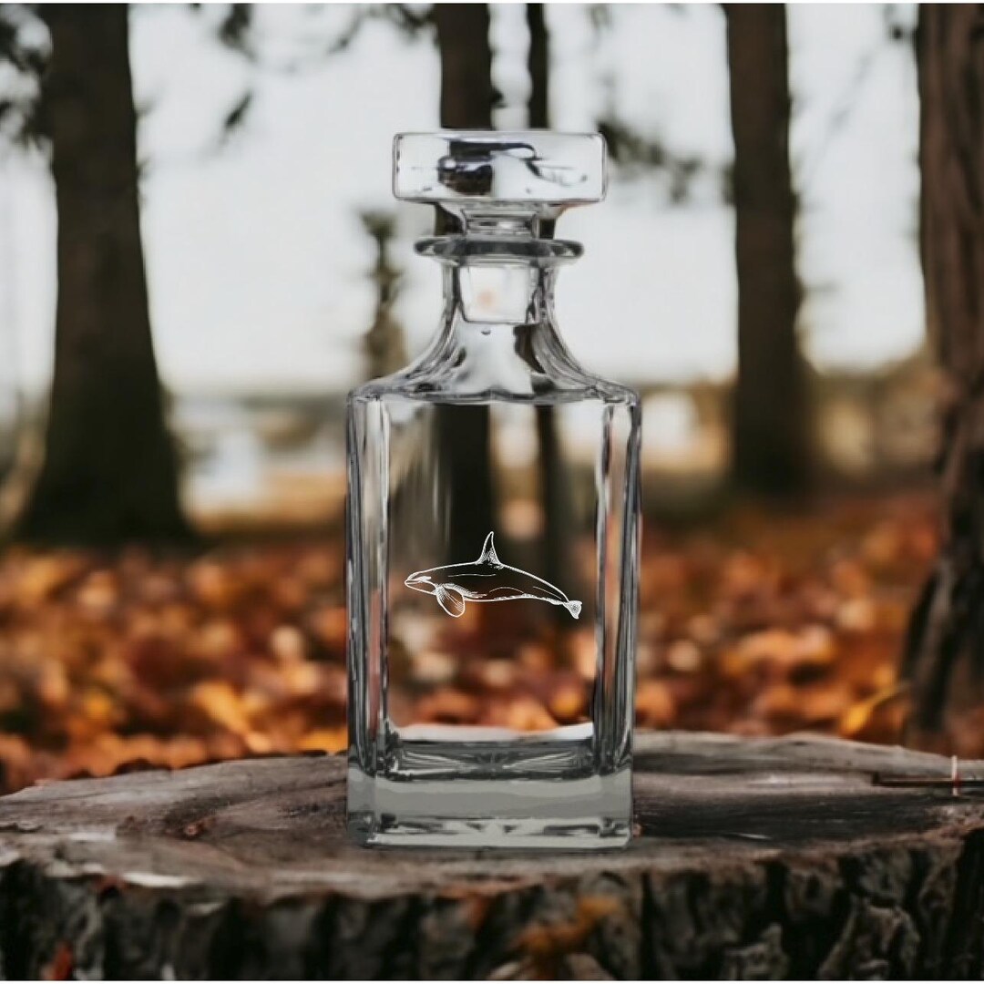Orca Decanter 26 Oz Bourbon Whiskey Premium Glass Personalize Killer ...