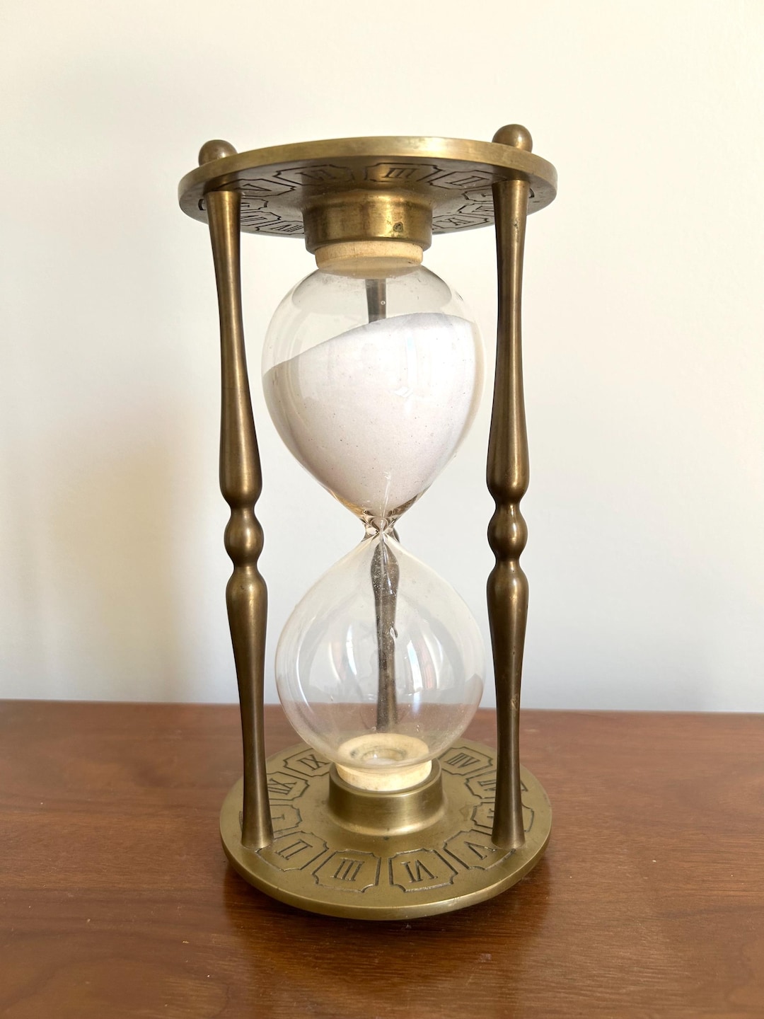 Vintage Large Brass Hourglass / Zodiac and Roman Numeral / Collectible ...