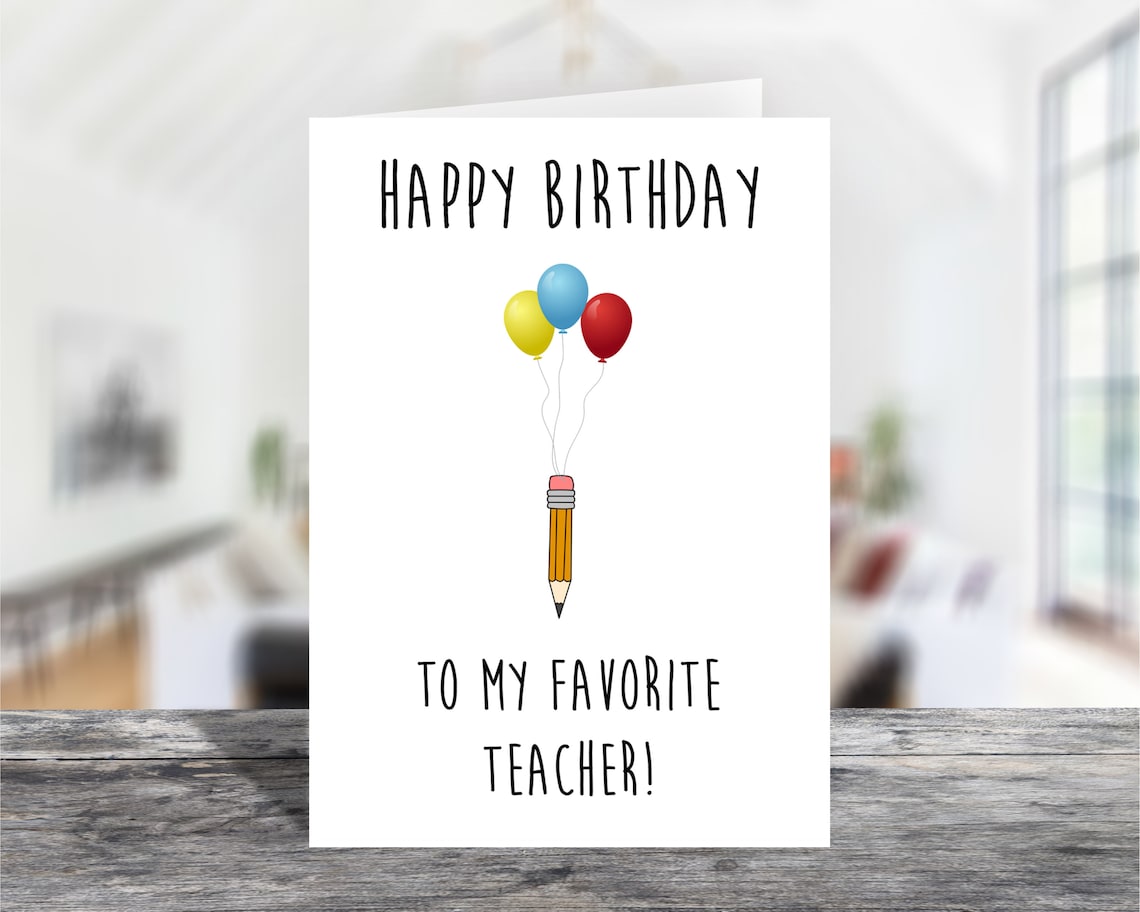Teacher Birthday Card Printable | Happy Birthday Card for Teacher ...
