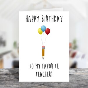 Teacher Birthday Card Printable | Happy Birthday Card for Teacher ...