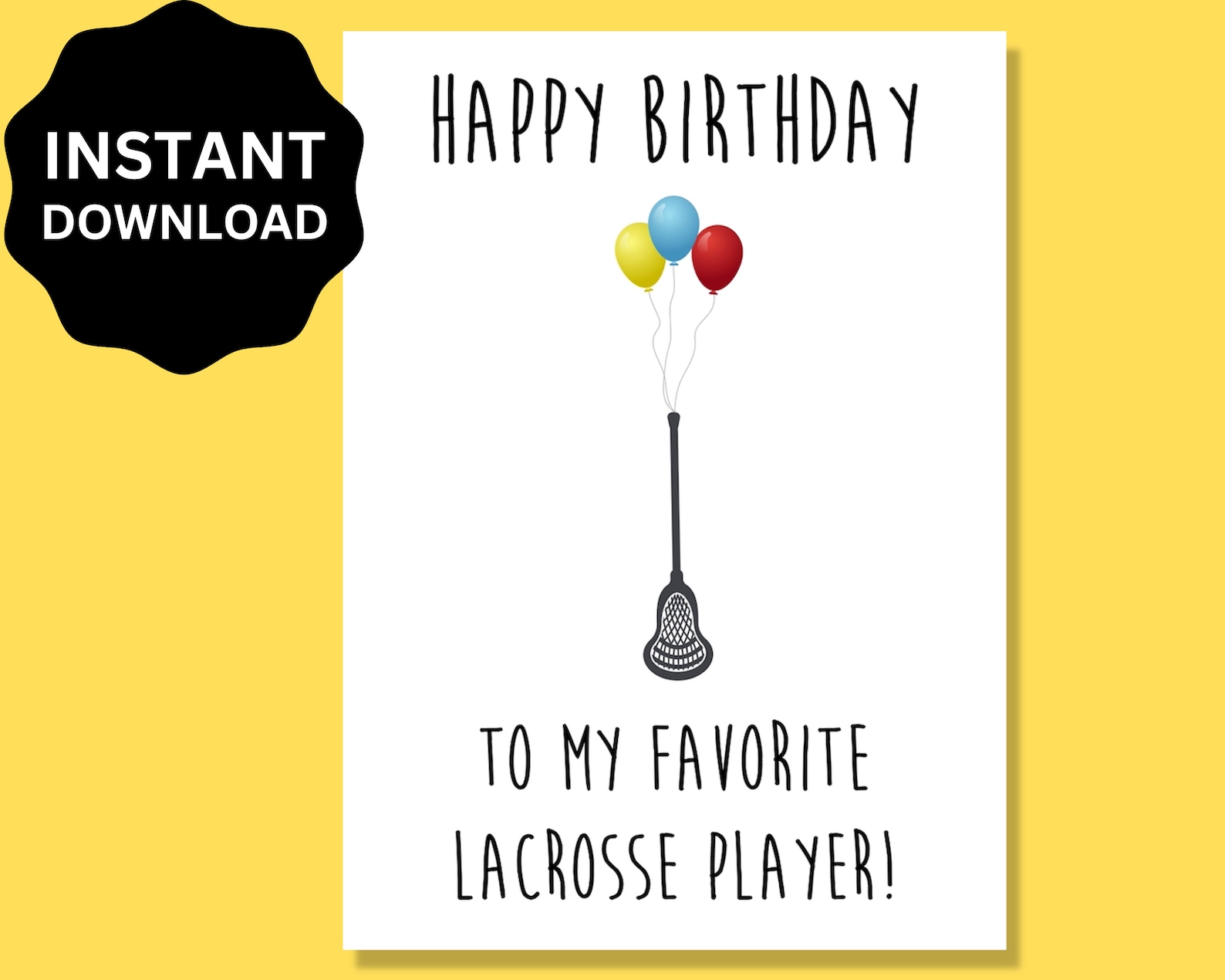 Lacrosse Birthday Card | Happy Birthday Card for Lacrosse Player ...
