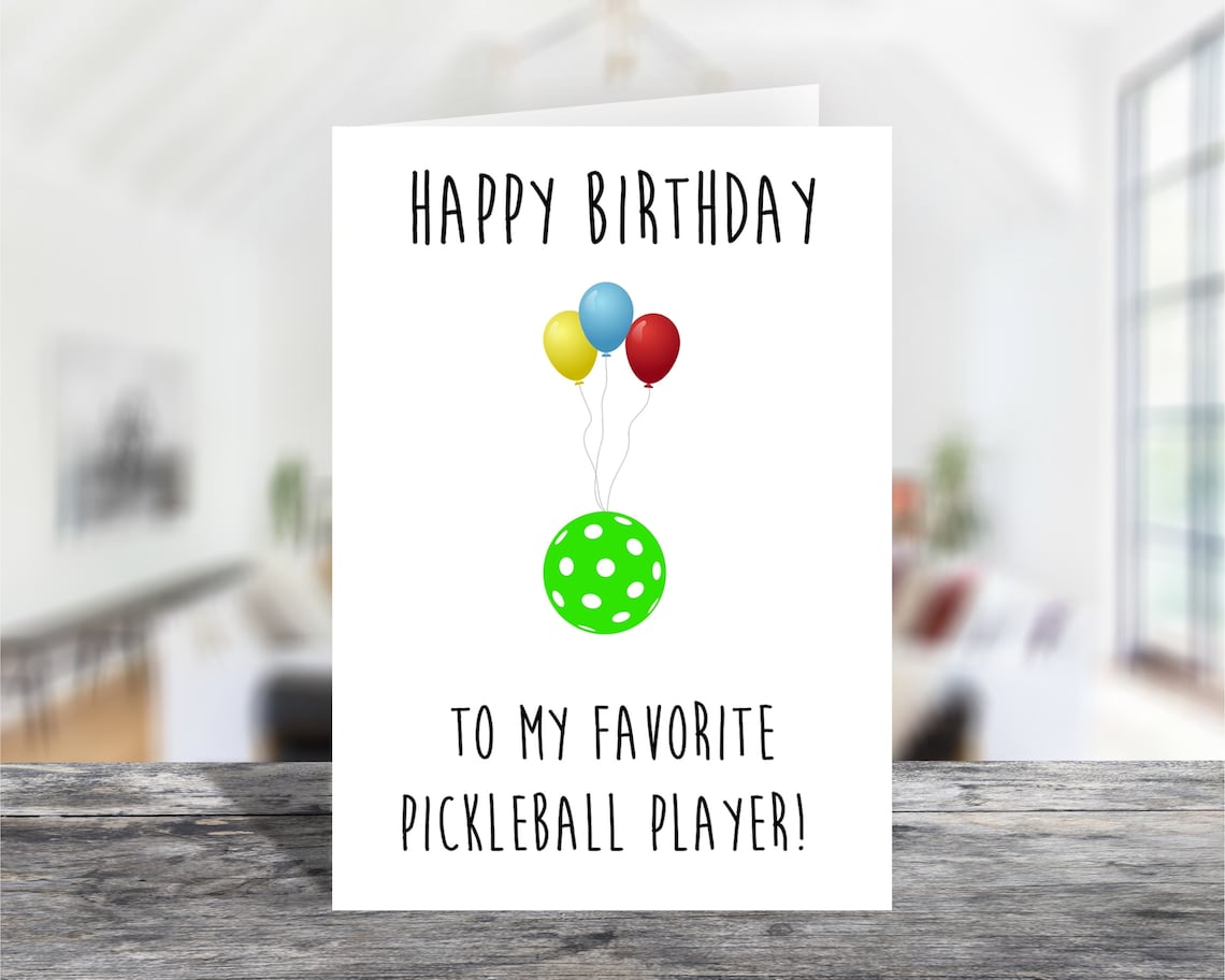 Pickleball Birthday Card | Happy Birthday Card for Pickleball Player ...