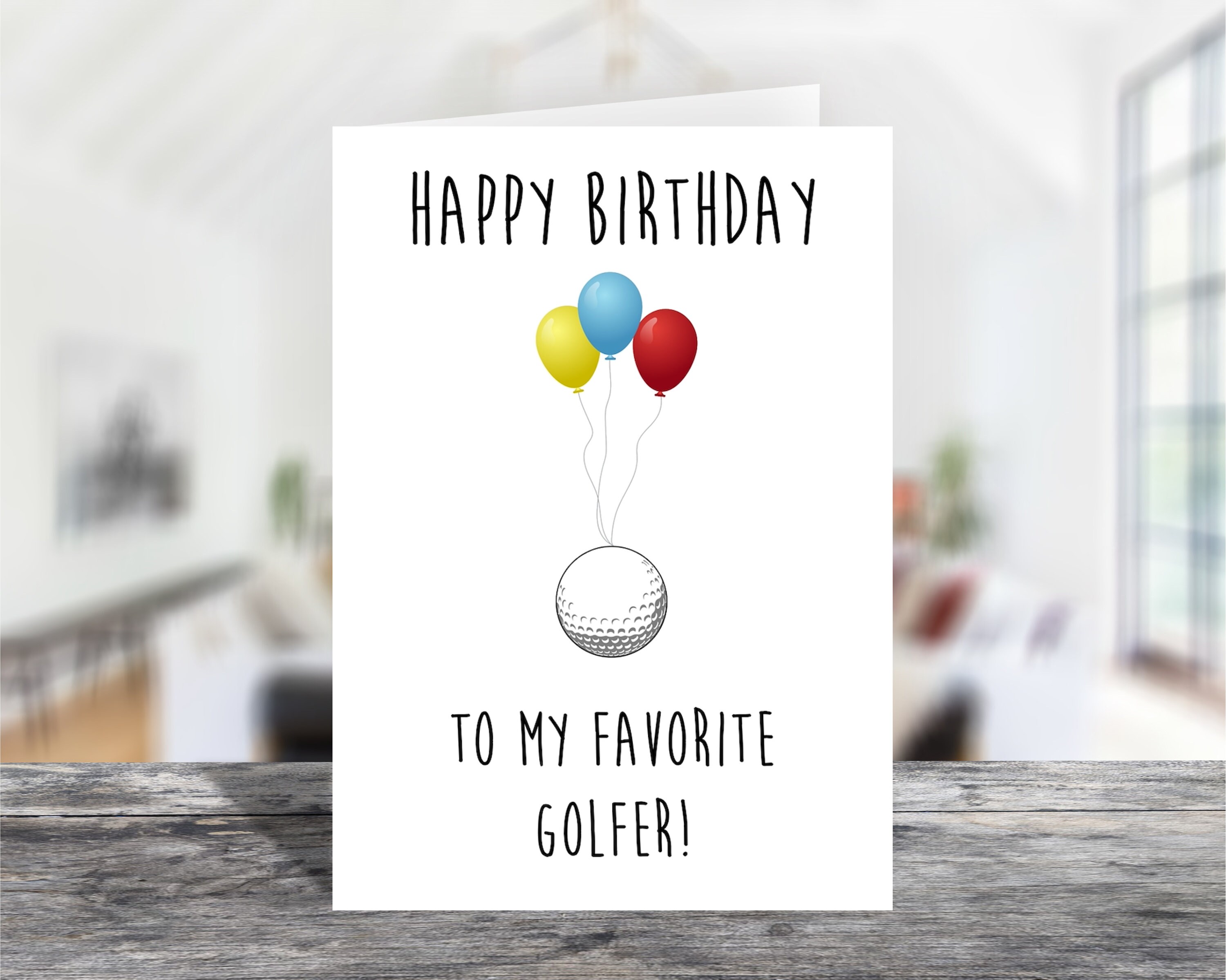 Golfer Happy Birthday Card Printable, Downloadable Golf, Golfing ...
