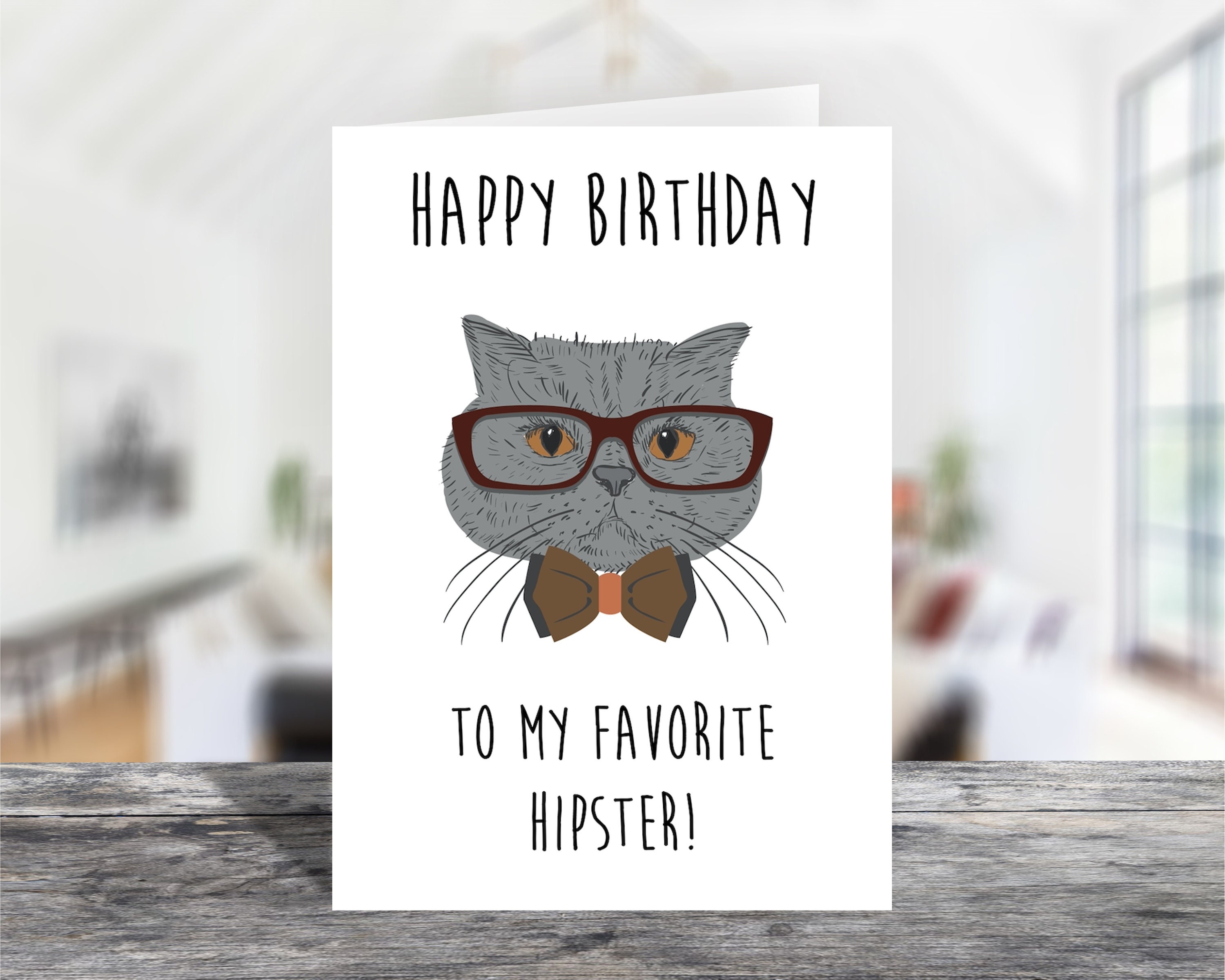 Funny Hipster Birthday Card Printable | Happy Birthday Card for Hipster ...