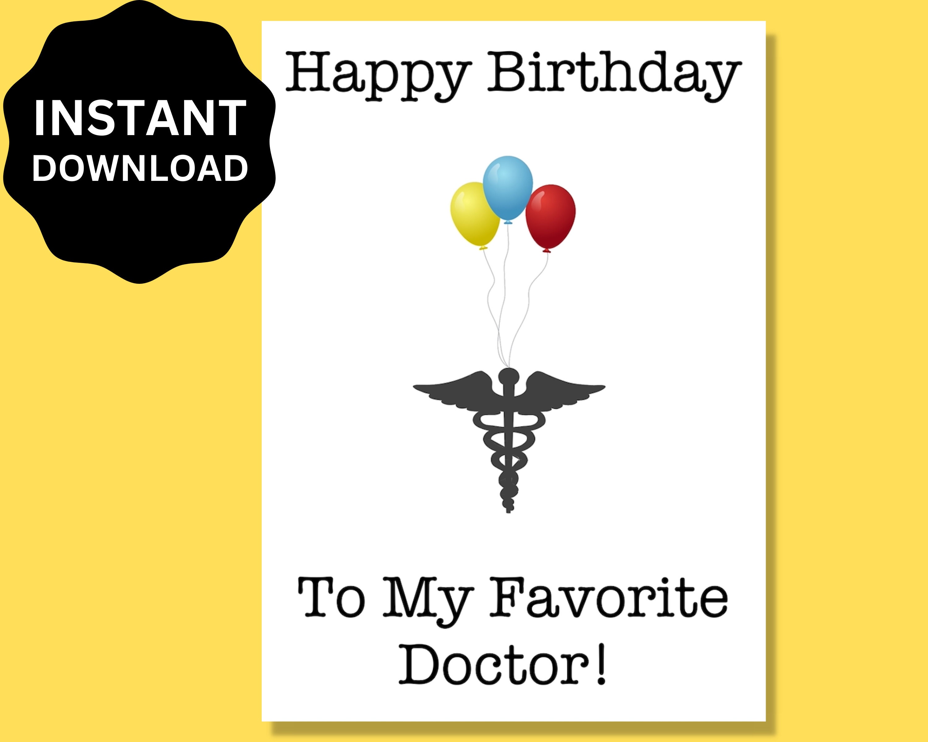Doctor Birthday Card Printable | Happy Birthday Card for Doctor ...
