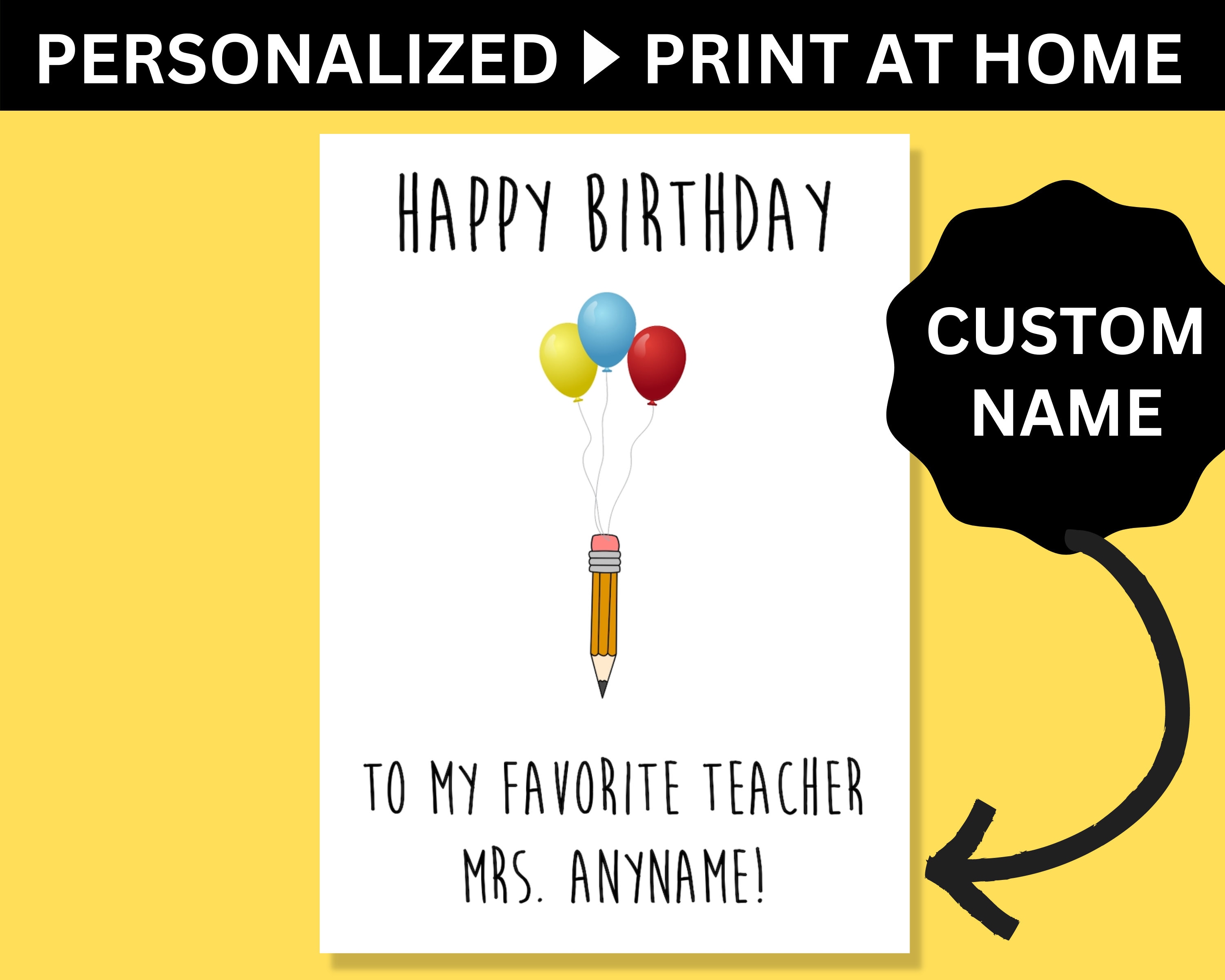 Happy Birthday Cards For Teachers
