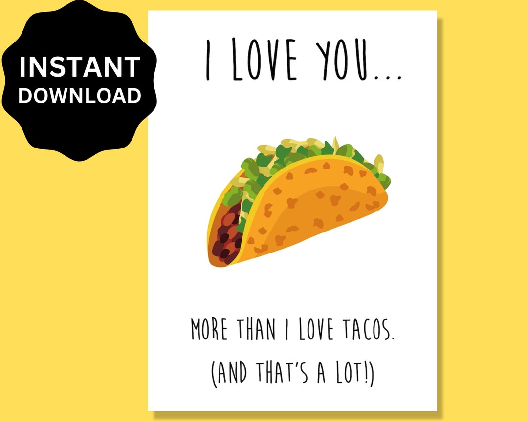 Printable Taco Happy Anniversary Card, Downloadable, Funny Wedding ...
