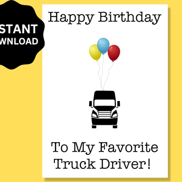 Trucker Birthday Cards - Etsy