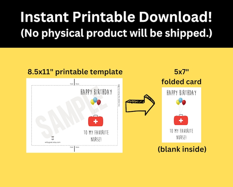 Nurse Birthday Card Printable | Happy Birthday Card for Nurse ...