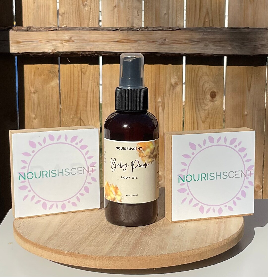 Baby Powder Scented Body Oil All Natural Lightweight, Noncomedogenic ...