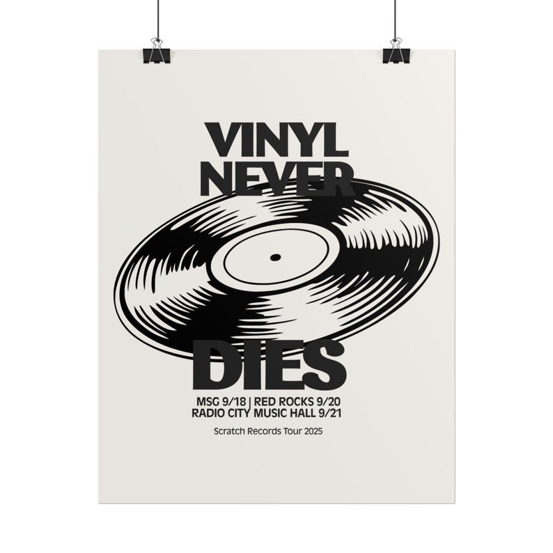 Vinyl Never Dies Poster | Scratch Records Poster - Etsy