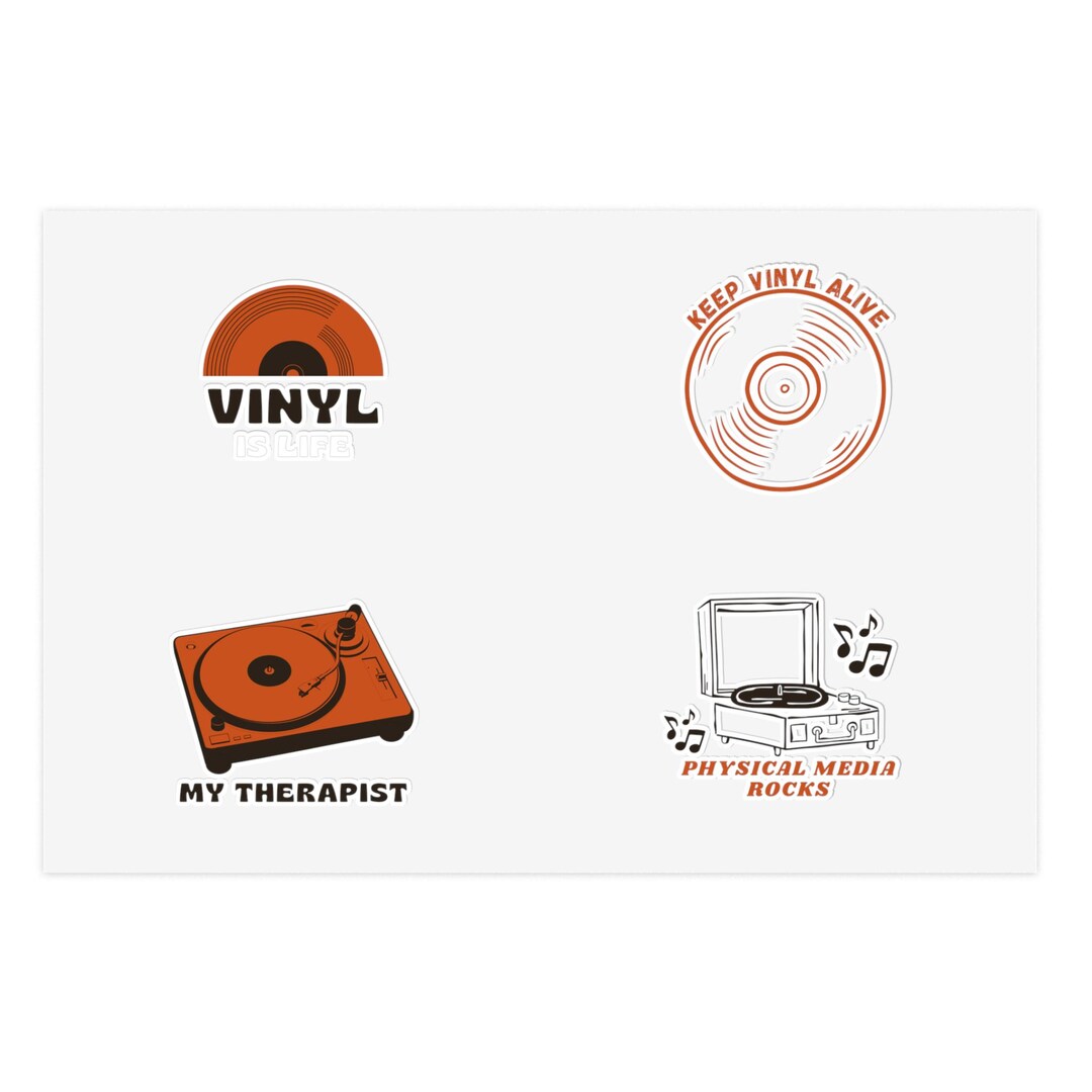 Scratch Records Icons Sticker Sheet | Retro Turntable, Keep Vinyl Alive ...