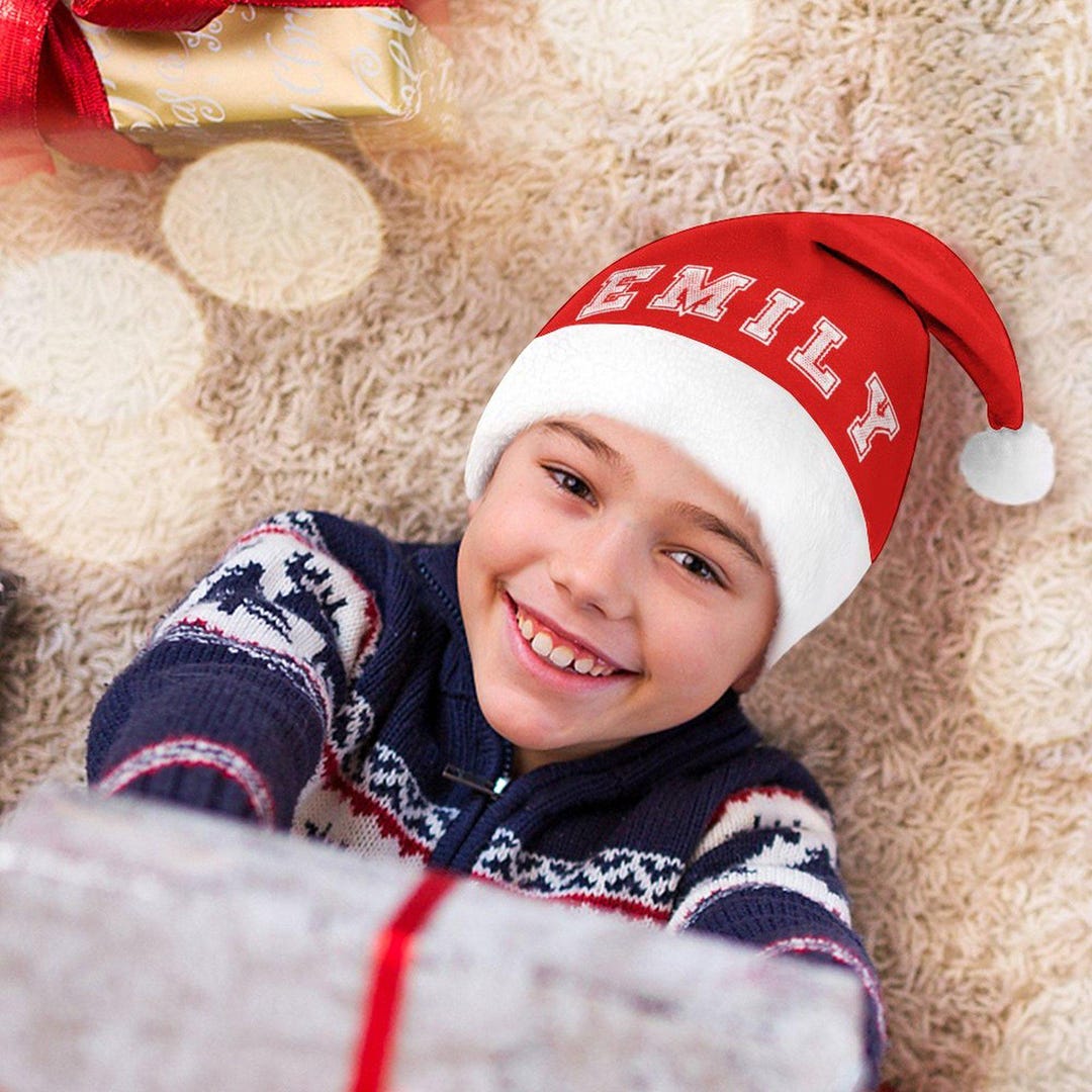 Personalized Classic Fleece Santa Hat for Kid Custom Baby Santa Hats ...