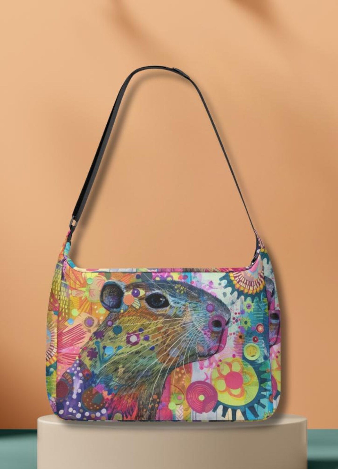 Capybara Messenger Bag for Mothers Day Gift Ladies Rodent Holiday Cash ...