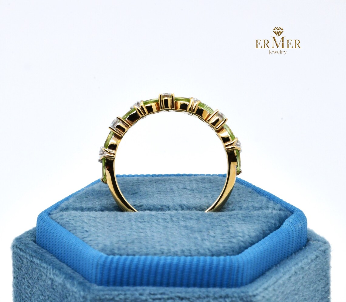 Custom Eternity Band. Eternity Ring, Moissanite, Natural Stones, 18K ...