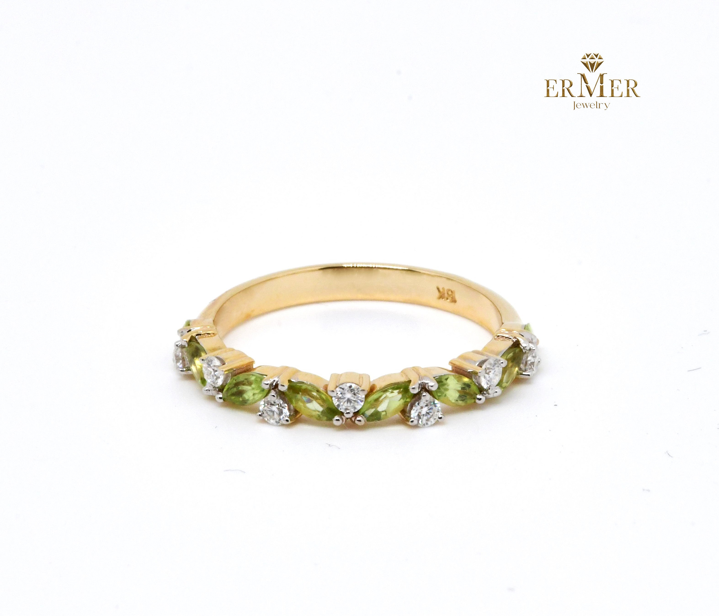 Custom Eternity Band. Eternity Ring, Moissanite, Natural Stones, 18K ...