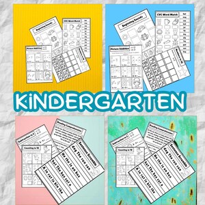 Kindergarten Learning Bundle | Printable Worksheets for ABC, 123 ...