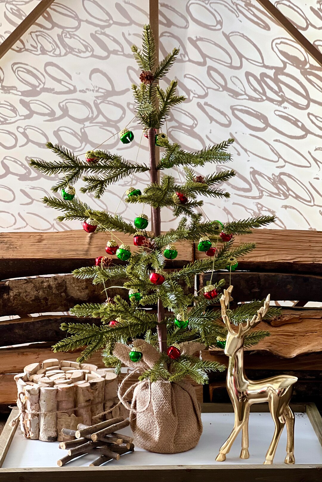 CHRISTMAS TREE With Jingle Bell Chain Holiday Gift Christmas Gift ...