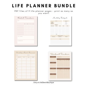 Printable Planner Bundle | Minimalist | PDF Instant Download | 9 ...