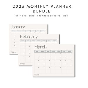 2023 Minimalist Printable Calendar PDF - Etsy
