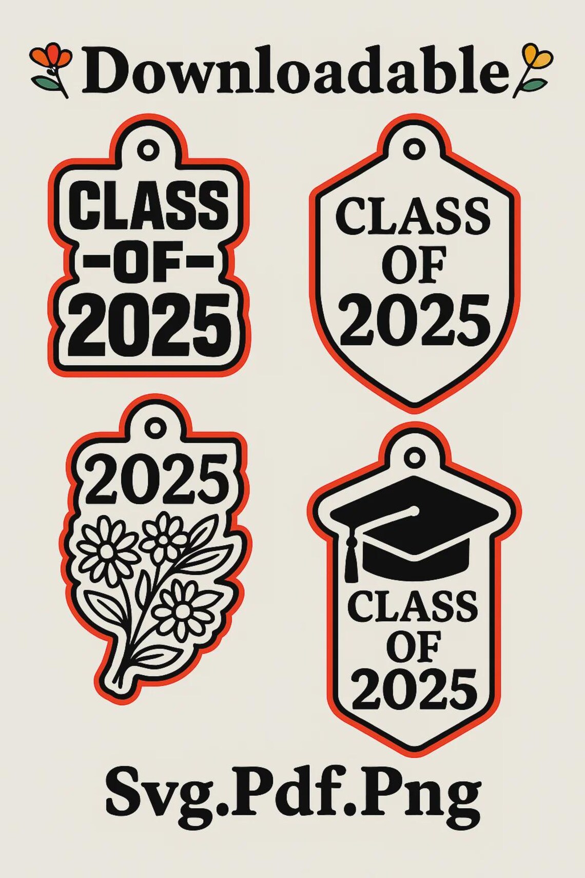 Class of 2025 Keychain SVG Bundle | Graduation Gift Laser Cut Files ...