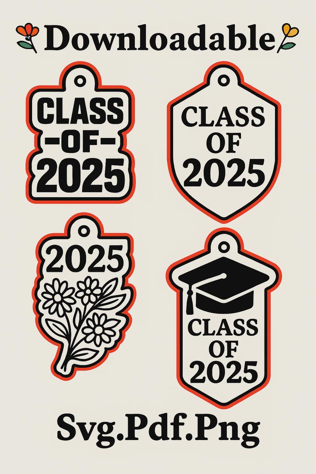 Class of 2025 Keychain SVG Bundle | Graduation Keychain Template ...