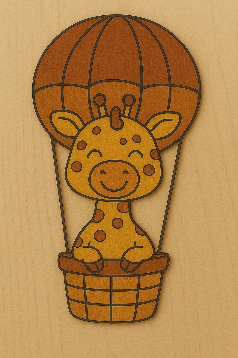Giraffe Hot Air Balloon SVG: Nursery Wall Art Laser Cut File - Etsy