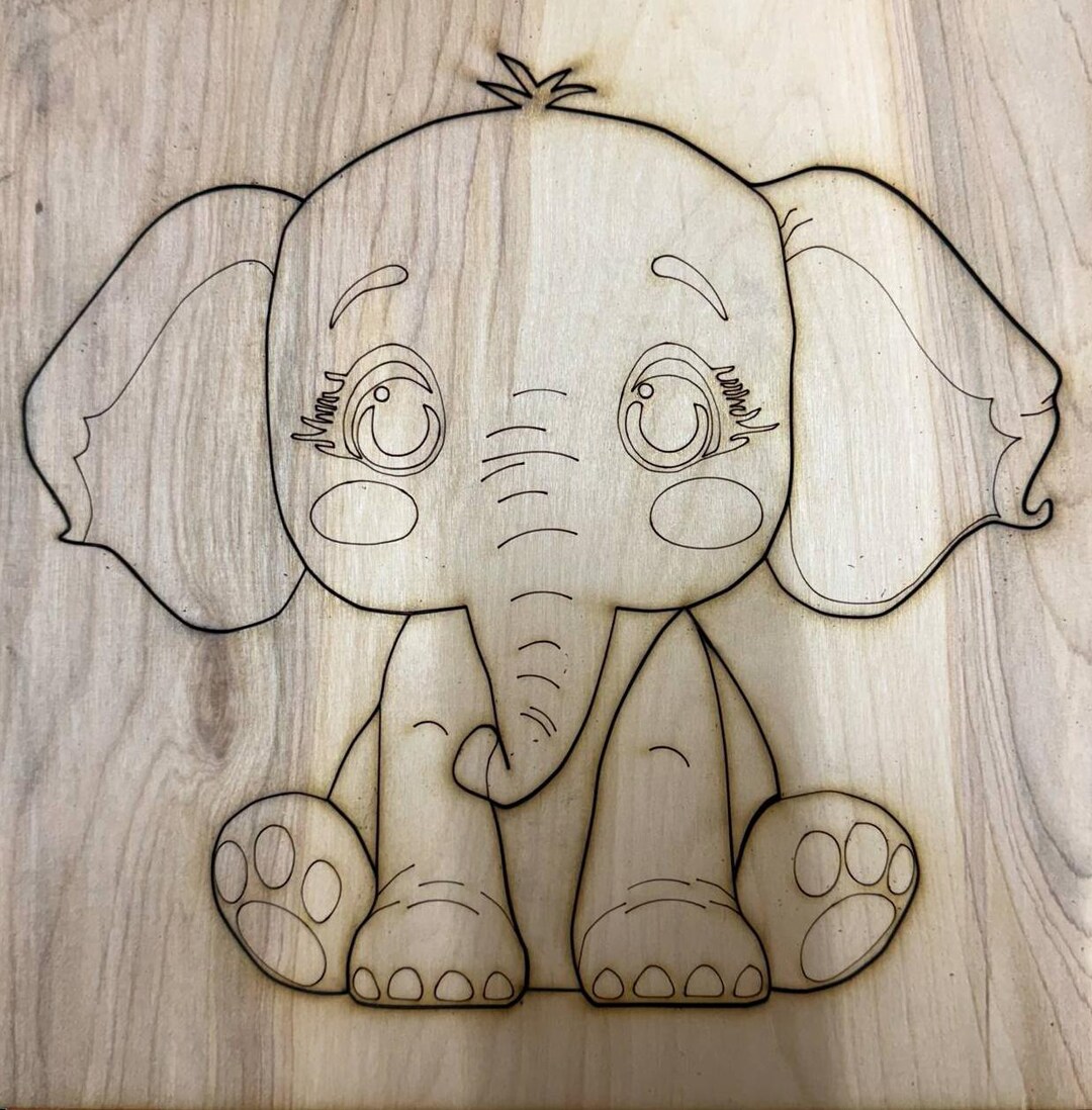 Elephant Number Puzzle SVG: Laser Cut Wooden Toy (digital Download) - Etsy