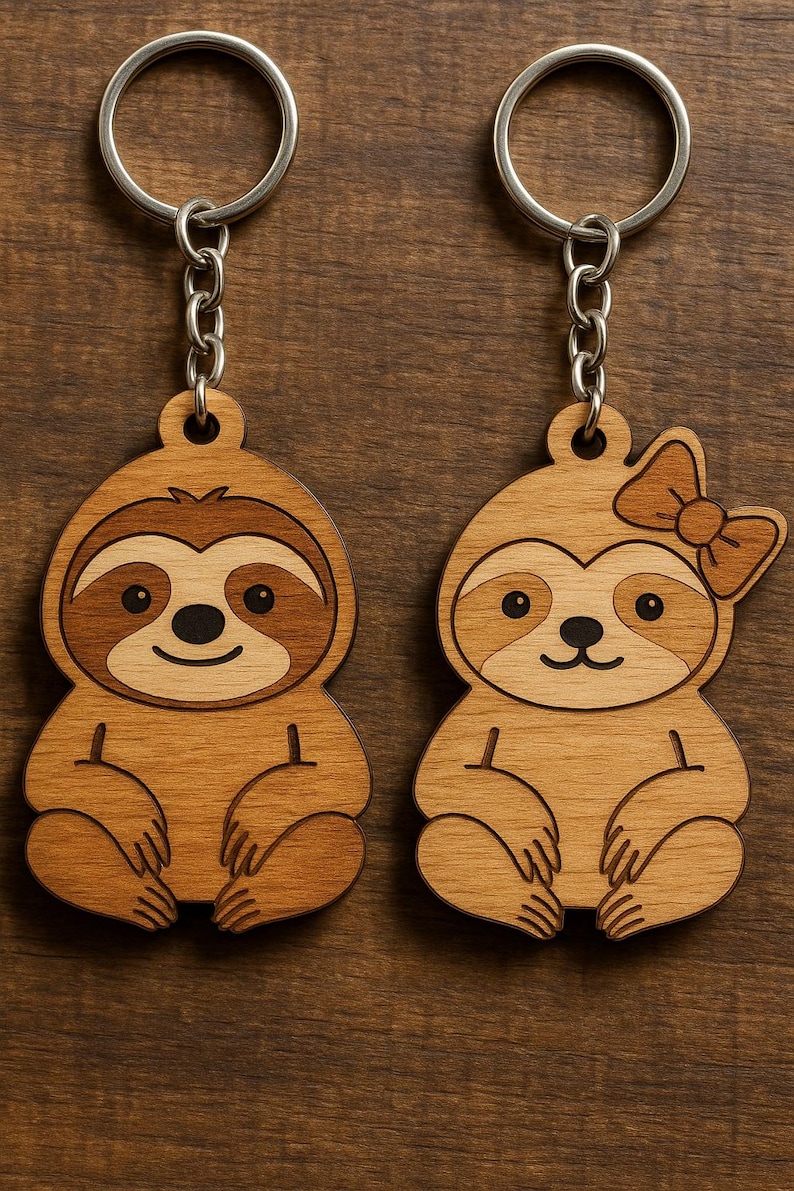 Sloth Keychain SVG - Laser Cut File for Wood or Acrylic (digital ...