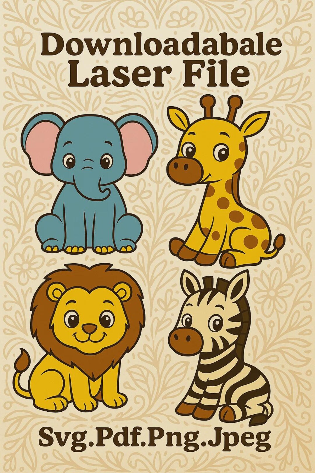 Layered Safari Animal SVG Bundle | Laser Cut Animal File Set | Lion ...