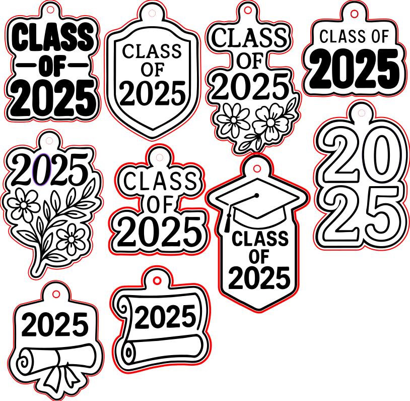 Class of 2025 Keychain SVG Bundle | Graduation Gift Laser Cut Files ...