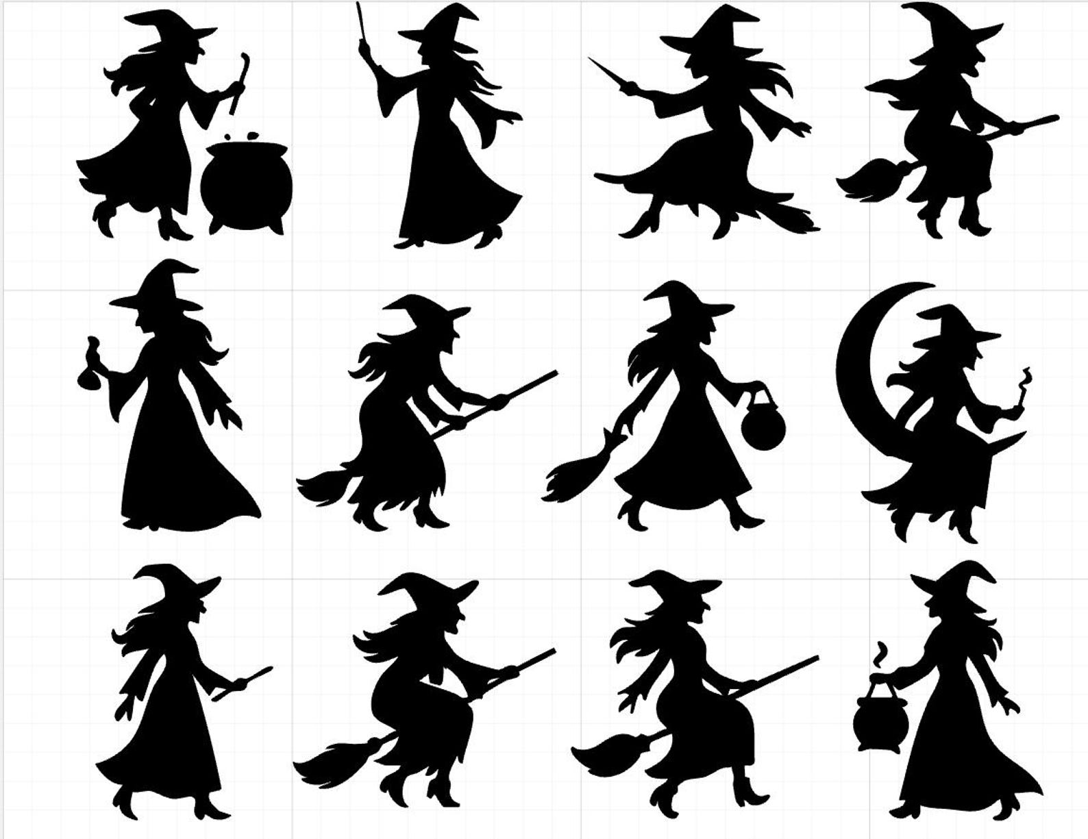 Halloween SVG Bundle: Bats, Ghosts, Witches, Skeletons (digital ...