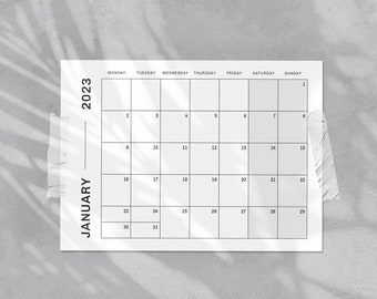 Printable Minimalist Calendar 2023 | Letter Size - Etsy