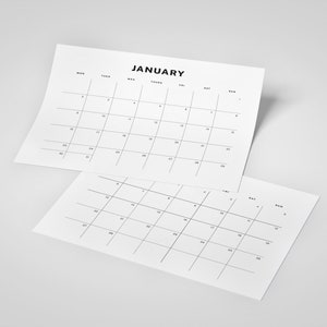 Printable Minimalist Calendar 2023 | Letter Size - Etsy