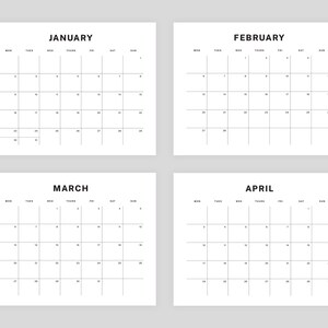 Printable Minimalist Calendar 2023 | Letter Size - Etsy