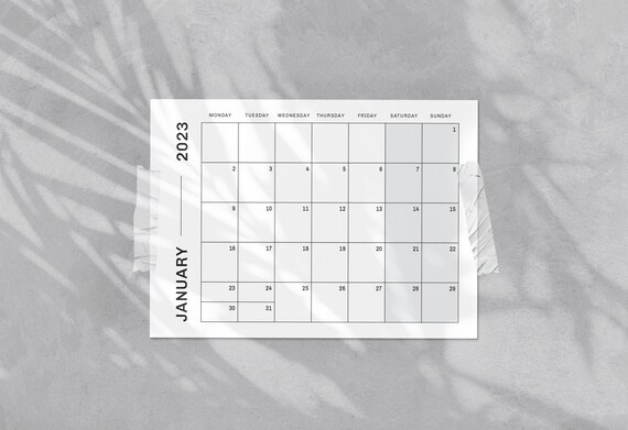 Printable Minimalist Calendar 2023 Letter Size - Etsy