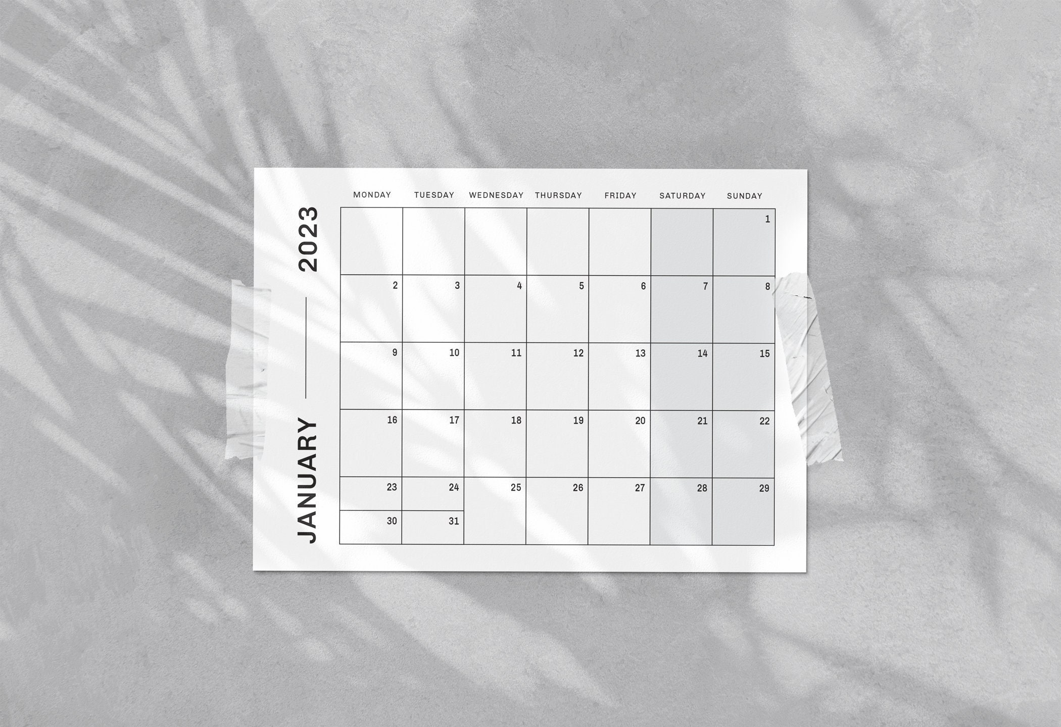 Printable Minimalist Calendar 2023 | Letter Size - Etsy