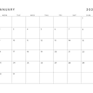 2023 Calendar Printable, Digital Monthly Planner, Minimalist Calendar ...