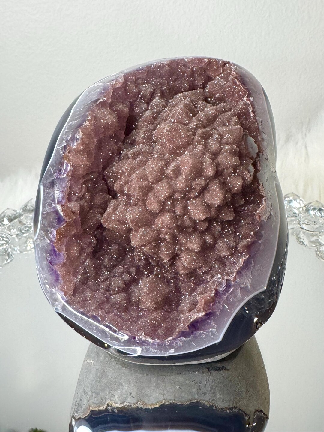 Sugar Amethyst, Pink, Druzy, Rainbow Amethyst, Fine Sugar, Display - Etsy