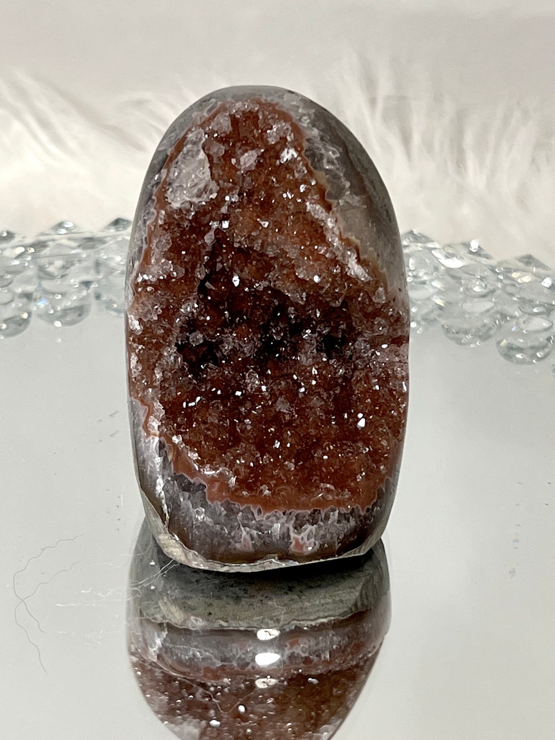 RARE Beautiful, Chocolatey, Earthy, Brown, Druzy, Rainbow, Red Amethyst ...