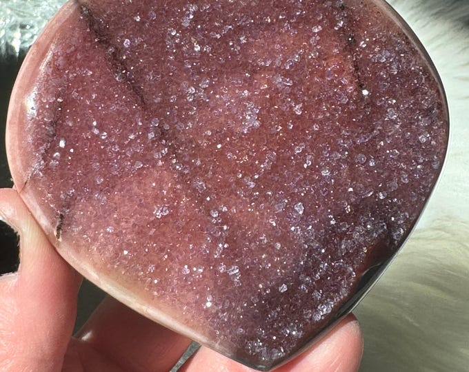 Red Amethyst Heart, Rainbow, Geode, Quartz, Sparkling - Etsy