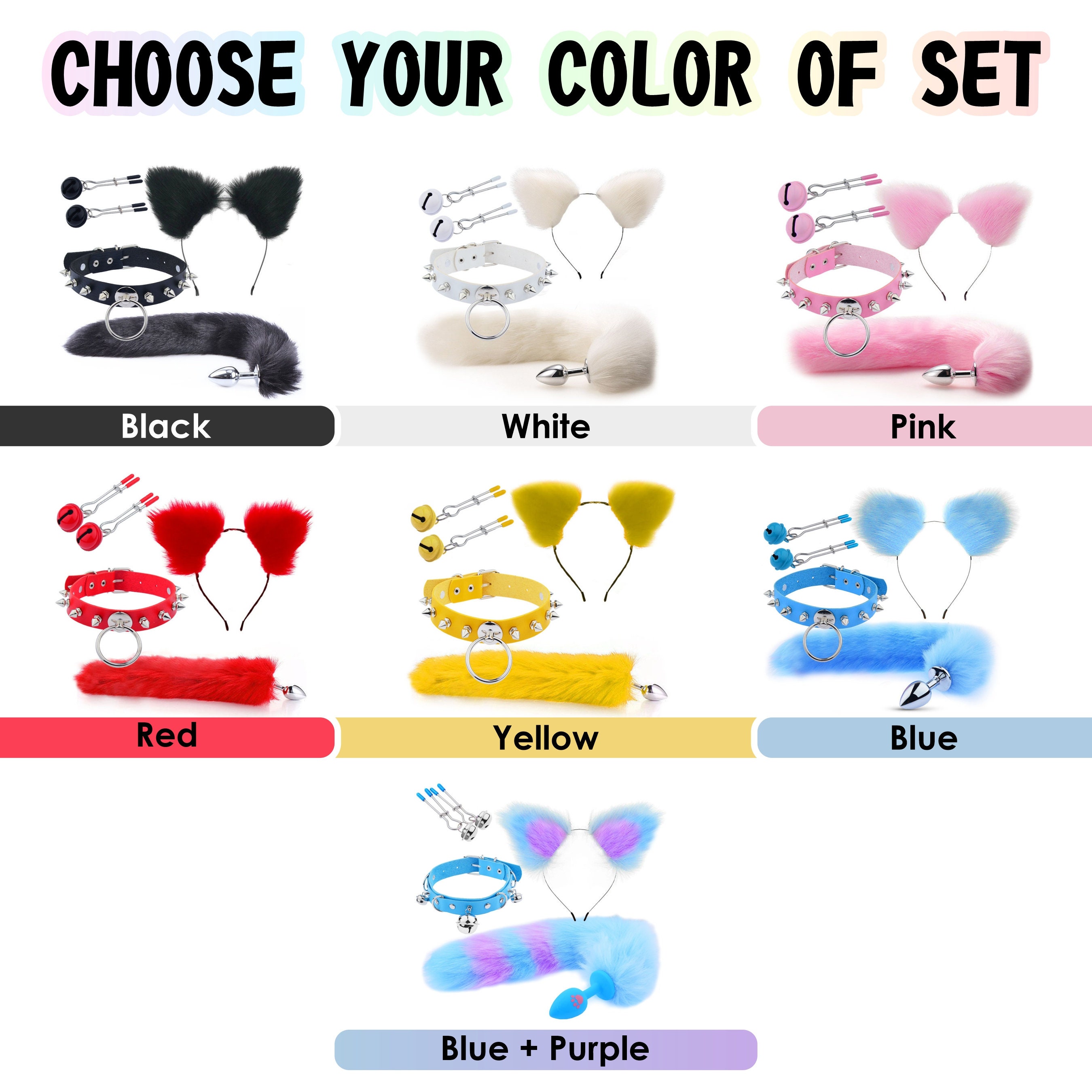 Pet Play Starter Set, Cosplay Bdsm Set, Kitty Ears and Tail, BDSM Play Set, Buttplugs for Women ...